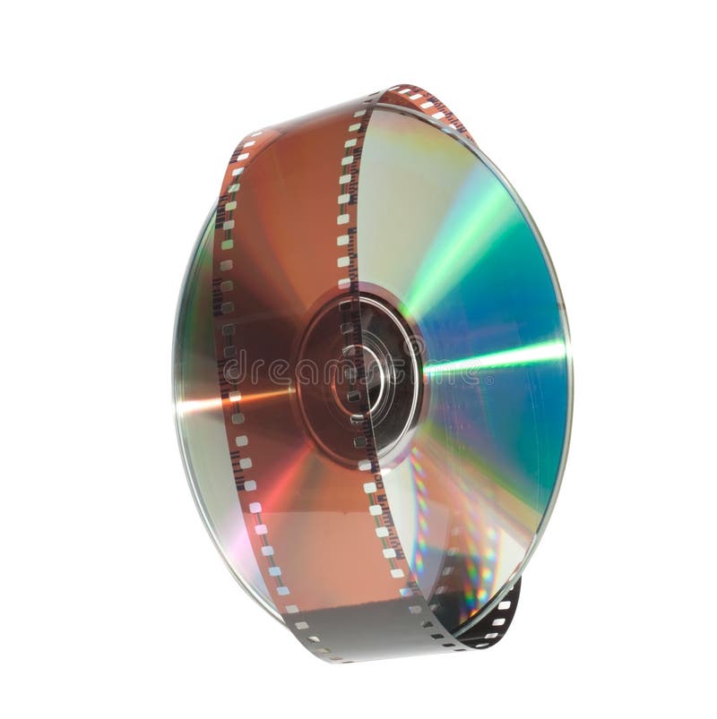 Digital Disc and a Film Strip Stock Image - Image of objects, isolated ...
