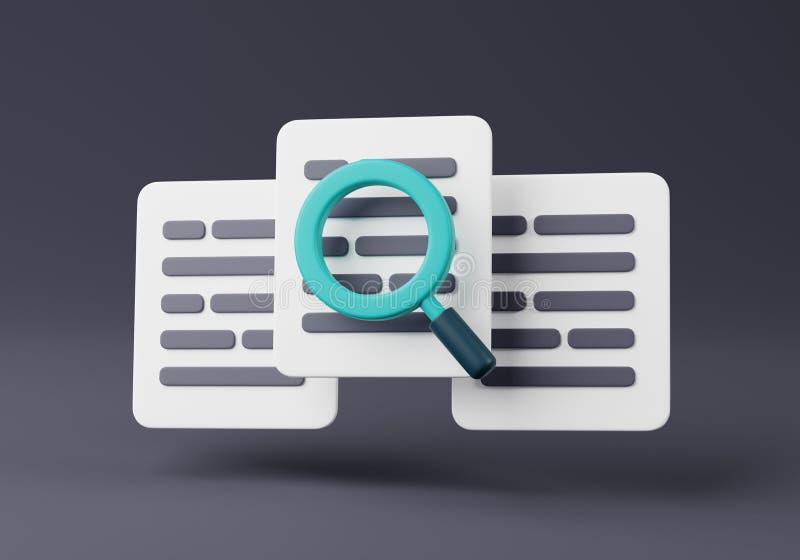 Digital Discovery, 3D Icon of Search File Document Icon. 3D Render ...