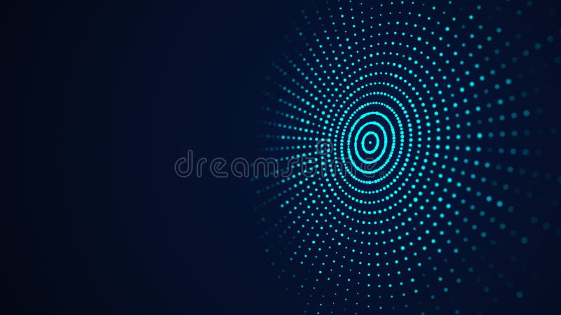 A Digital Disk of Dots. Futuristic Blue Circular Wave. the Concept of ...