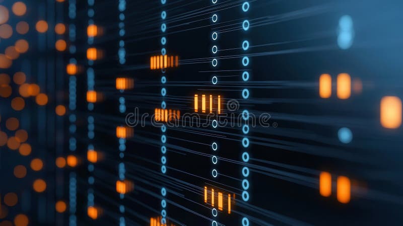 A Digital Display of Binary Code. Stock Image - Image of light, circle ...