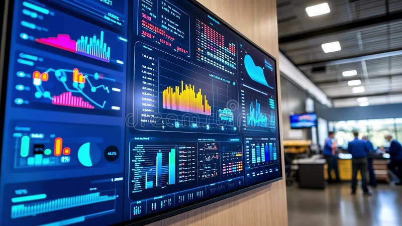 A Digital Display Board Inside a Workshop Showcasing Key Performance ...