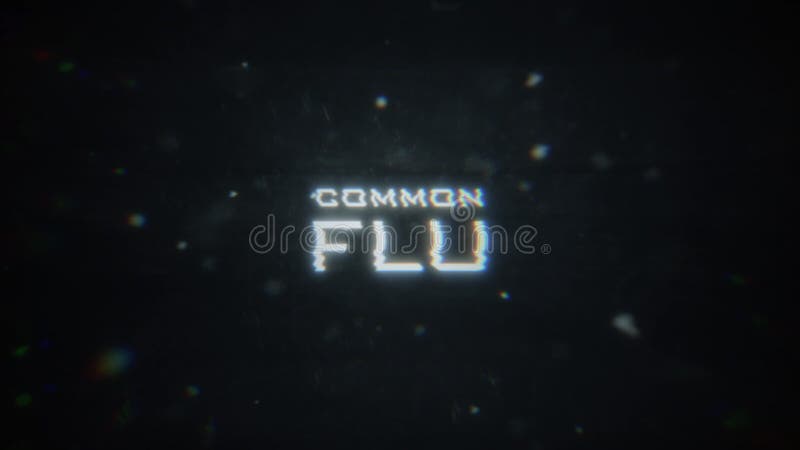 COMMON FLU Text Animation Display with Glitch Distortions Stock Video ...