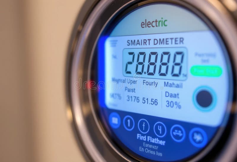 A Digital Display on an Electric Smart Meter, Showing Energy Usage Data ...