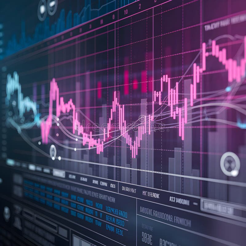 Digital Display with Fluctuating Line Graph, Icons, and Textual Data ...