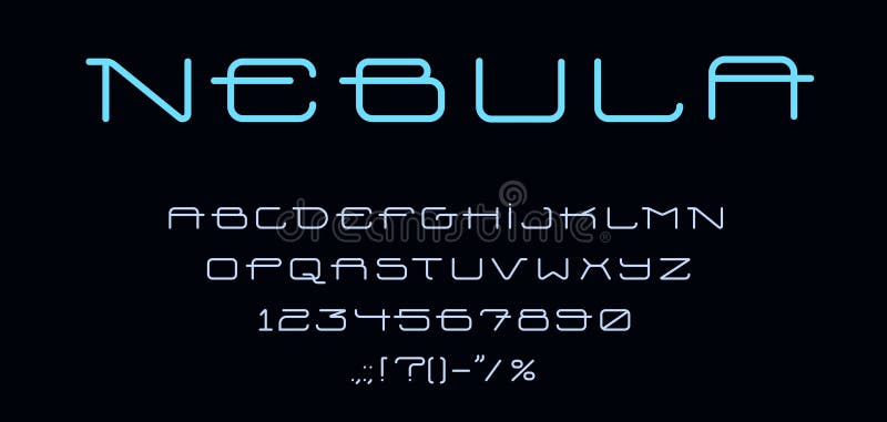 Digital Display Font, Tech Type Alphabet Letters Stock Vector ...