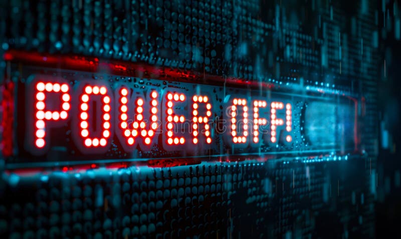 SHUTDOWN Message Text Logo, Symbol, Icon, Sign. Stock Illustration ...