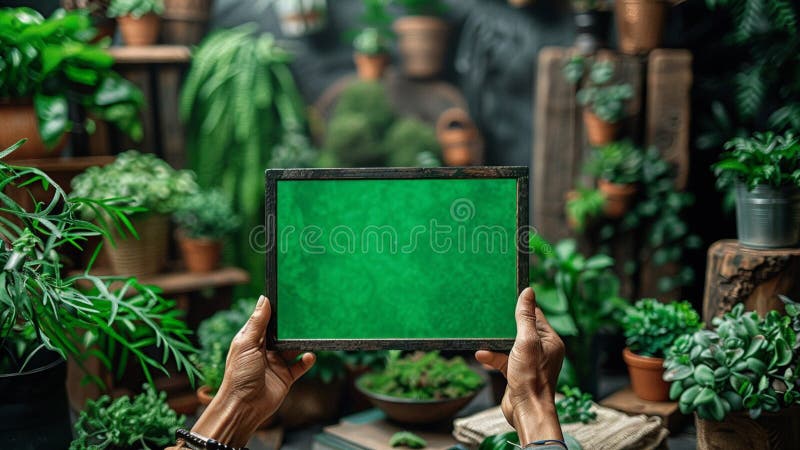 Digital Display with a Green Screen Option. Stock Illustration ...
