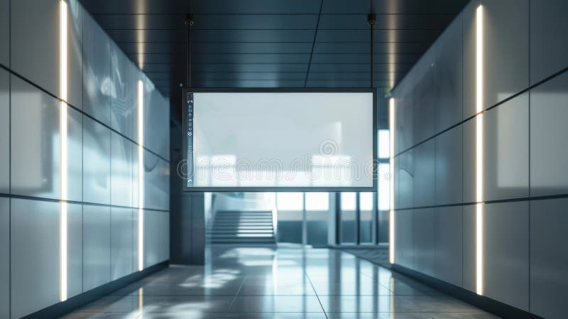 The Digital Display in Hallway.AI Generated Image Stock Image - Image ...