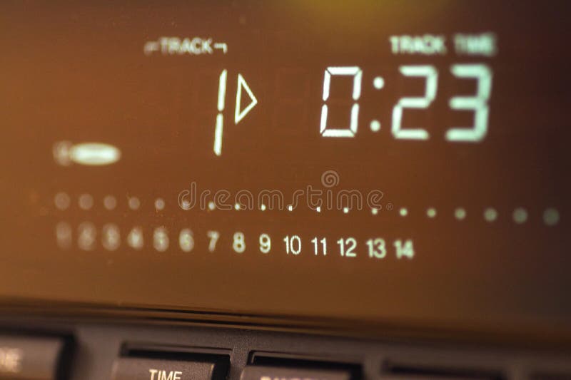 Digital Display Highlighting Track Playback with Timer in Progress ...