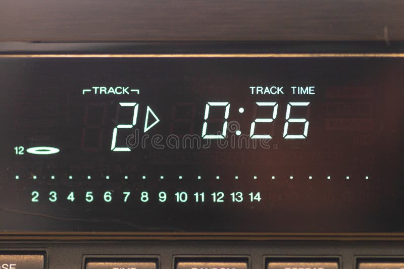 Digital Display Highlighting Track Playback with Timer in Progress ...