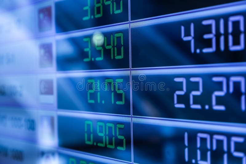 Digital Display LED Board Currency Exchange Rates Stock Illustration ...