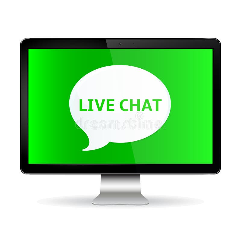 Digital Display with Live Chat Stock Vector - Illustration of ...