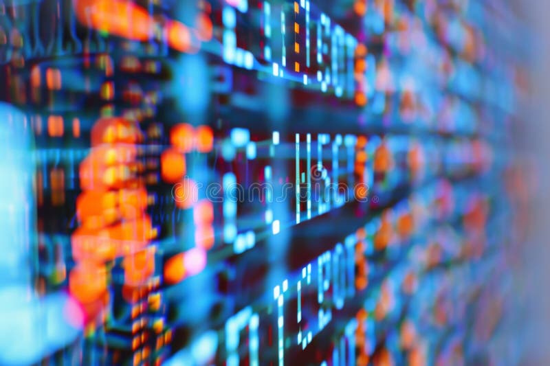 Digital Display of Multiple Numbers on Computer Screen Stock Image - Image of complexity ...