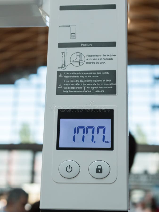 Digital Display Output of Human Height in Modern Stadiometer Stock ...