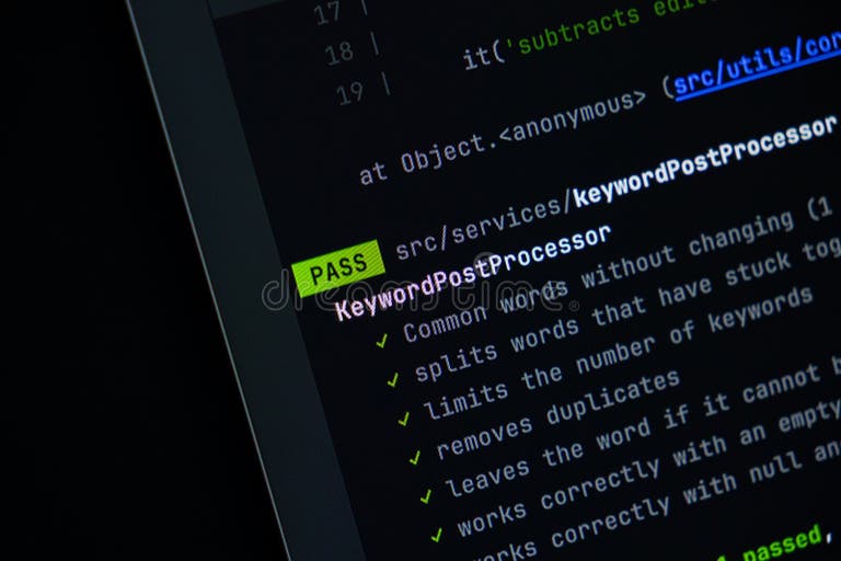 Digital Display of Programming Code Shows PASS for KeywordPostProcessor ...