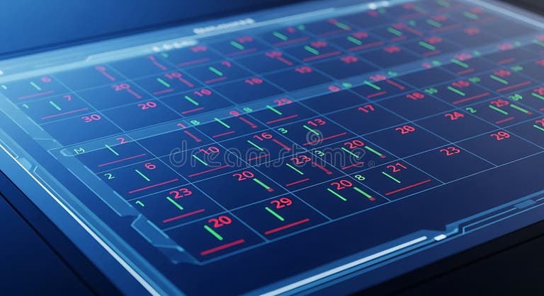 Digital Display Resembling an Electronic Calendar or Scheduling ...