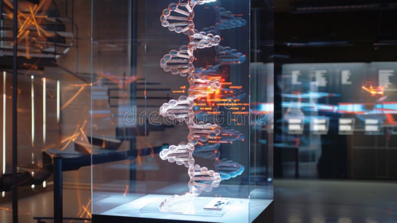 Digital Display Showcasing a 3D DNA Model and Personalized Treatment ...