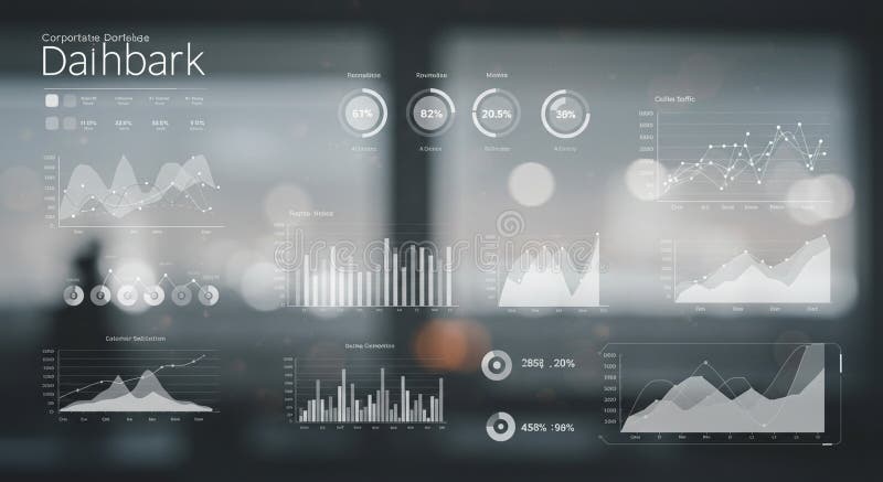 A Digital Display Showcasing Various Data Visualizations, Including ...