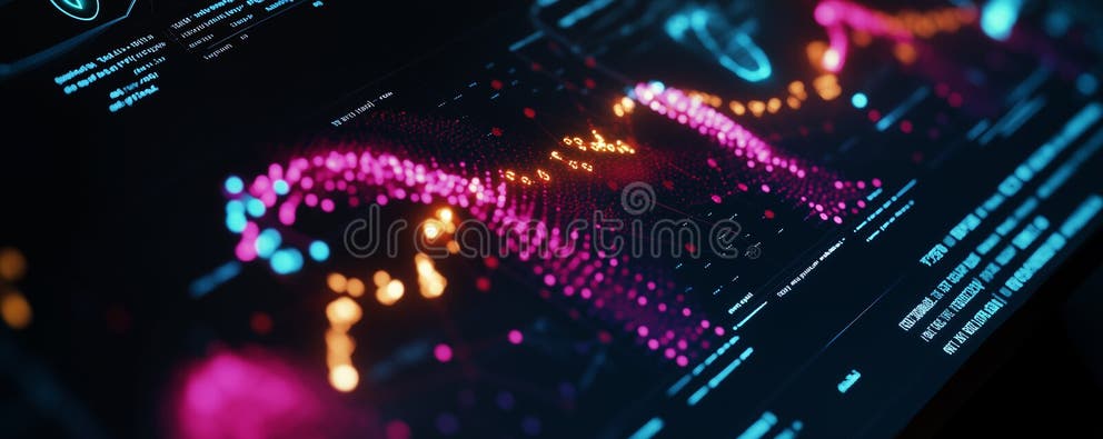 Digital Display Shows Colorful Data Visualizations and Analytics Trends ...