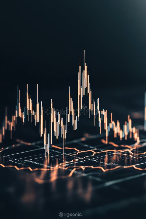 Digital Display Shows Financial Graph. Price Chart for Currency Trading ...
