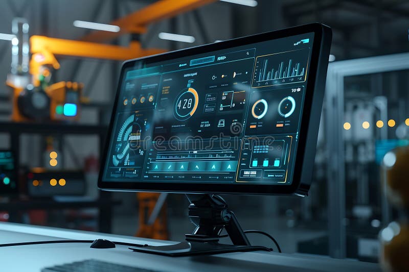 Digital Display System Art with Modern Visuals Stock Illustration ...