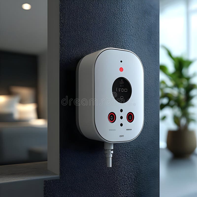 Digital Display Wall Mounted Device 3d Illustration Stock Illustration ...