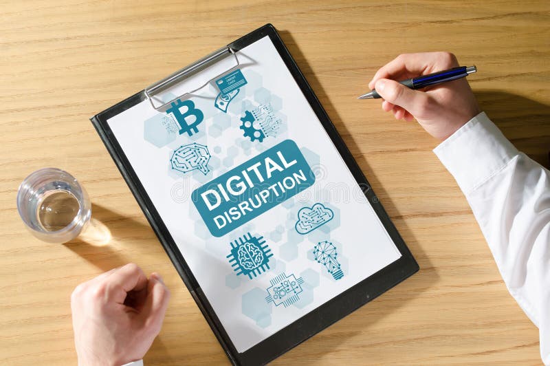 Digital Disruption Concept on a Desk Stock Image - Image of concept ...