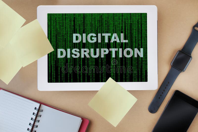 Digital Disruption Concept and Disputive Challenge Idea Stock Photo ...