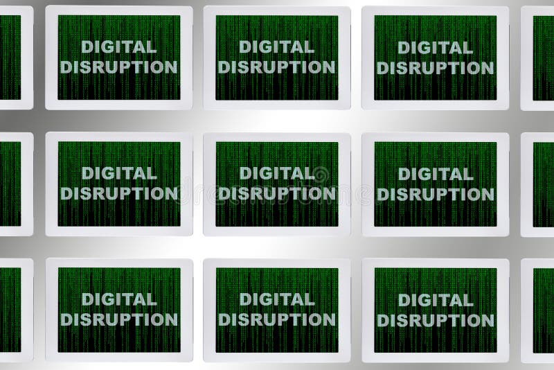 Digital Disruption Concept and Disputive Challenge Idea Stock Photo ...