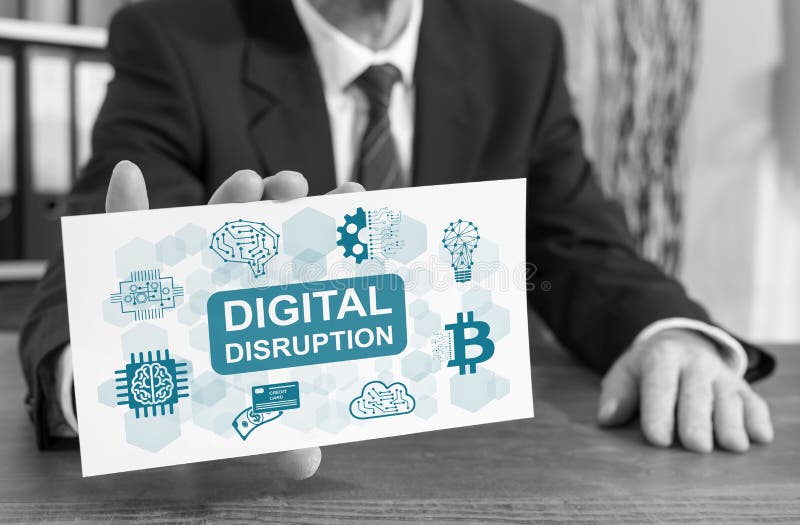 Digital Disruption Concept on an Index Card Stock Photo - Image of ...