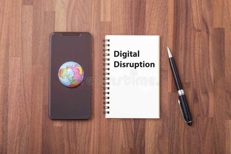 Digital Disruption Concept with World on Smartphone Stock Image - Image ...