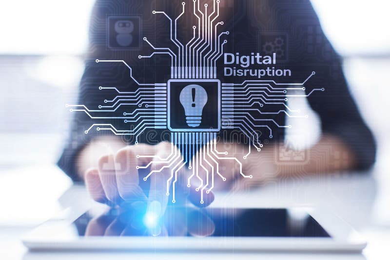 Digital Disruption. Disruptive Business Ideas. IOT, Network, Smart City ...