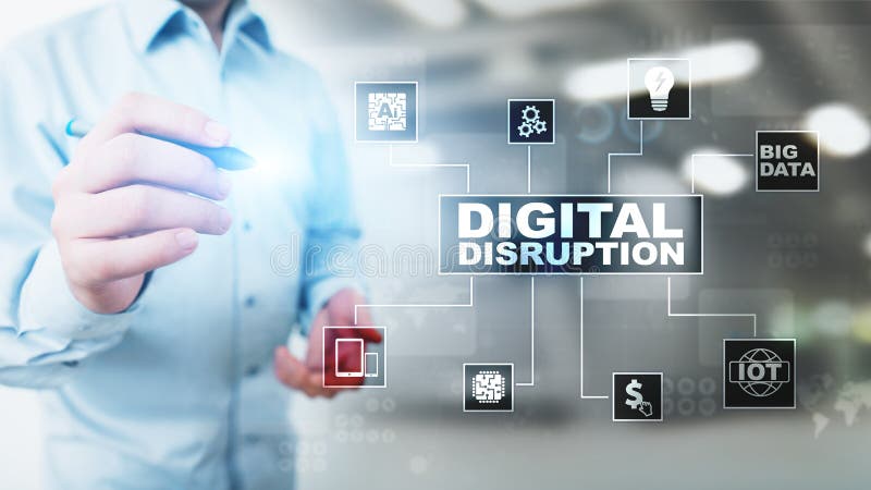 Digital Disruption. Disruptive Business Ideas. IOT, Network, Smart City ...