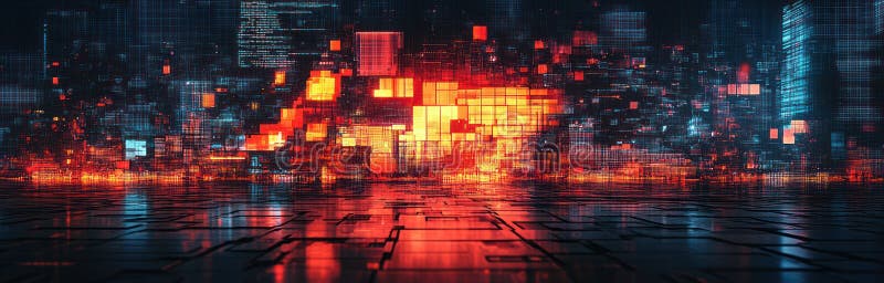 Digital Disruption: a Pixelated Glitch Art Depicting Technological ...
