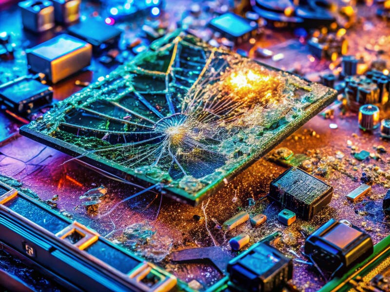 Digital Disruption a Shattered Computer Symbolizes the Fragility of ...