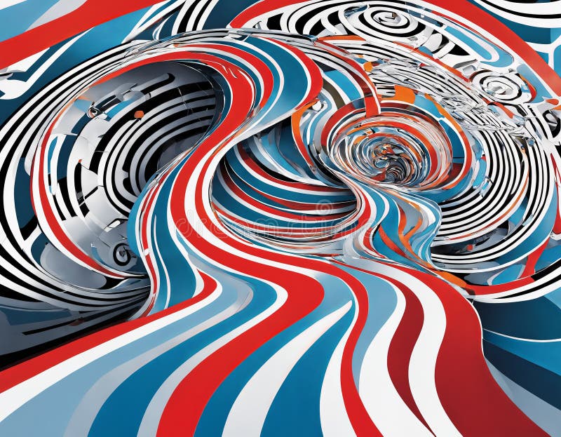 Digital Distorted Image of a Circular Structure Stock Illustration ...