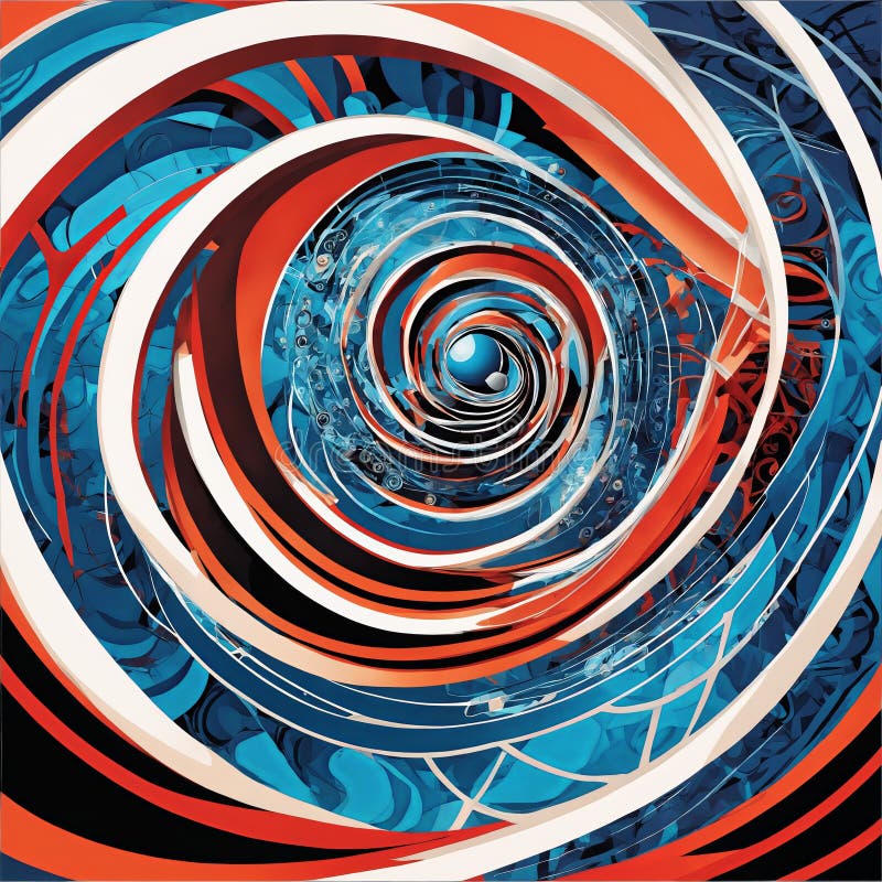 Digital Distorted Image of a Circular Structure Stock Illustration ...