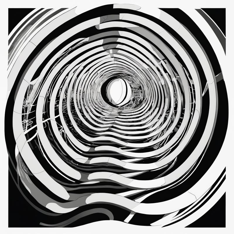 Digital Distorted Image of a Circular Structure Stock Illustration ...