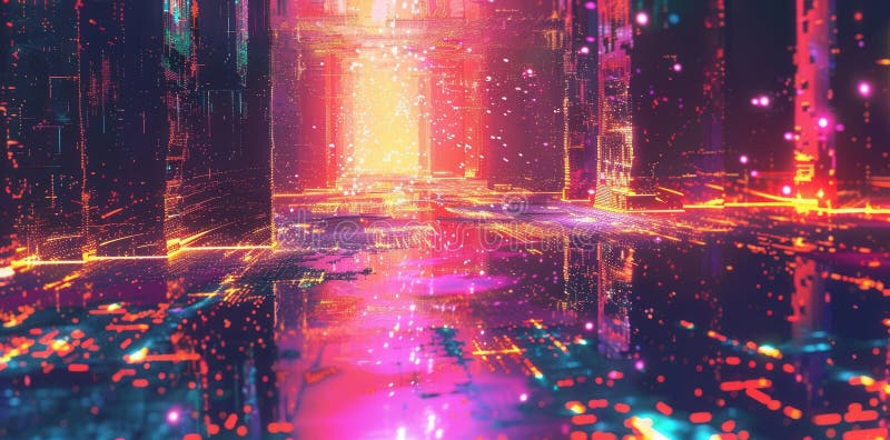 Digital Distortion. Abstract Glitched Background Concept Stock ...