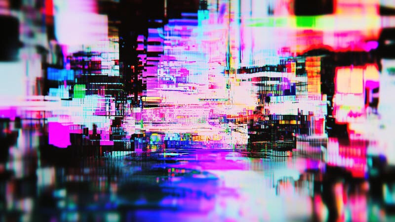 Digital Distortion Effect Creating Abstract Glitch Art Background Stock ...