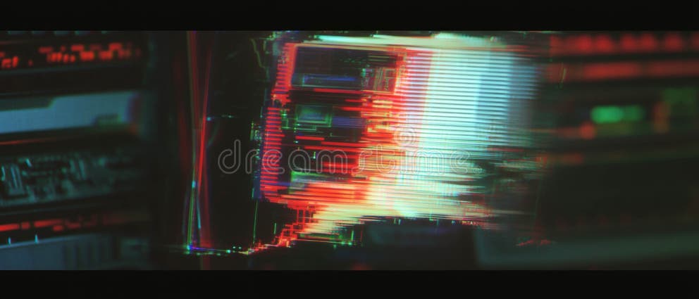 Digital Distortion Illustrates a Technological Breakdown with Vibrant ...