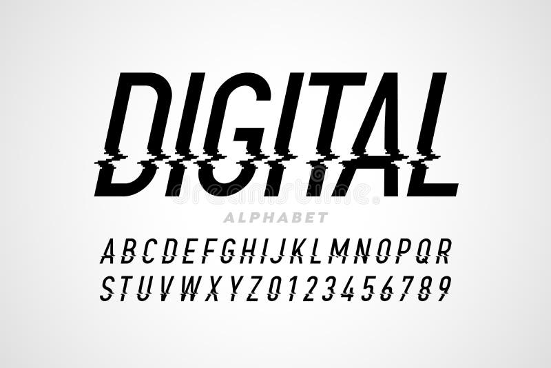 Digital style font design stock vector. Illustration of number - 250808468