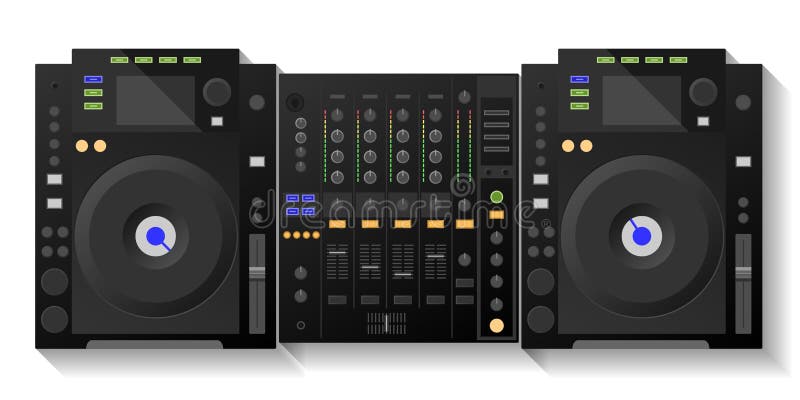 Digital DJ Deck, Mixer. Vector Stock Vector - Illustration of mixing ...