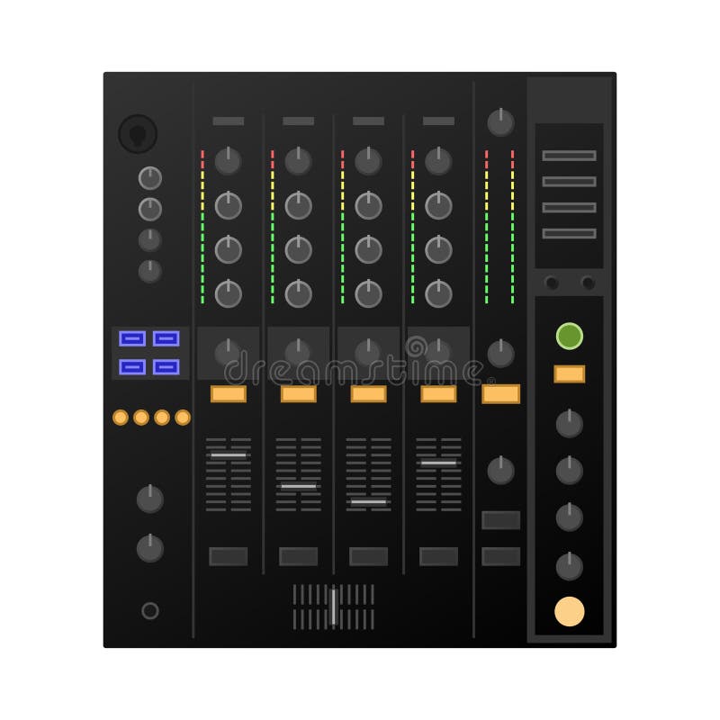 Digital DJ Deck, Mixer. Vector Stock Vector - Illustration of mixer ...