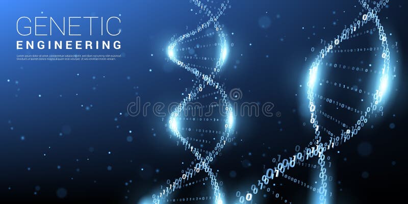Digital Dna, Binary Molecular Genome Code Banner Stock Vector ...