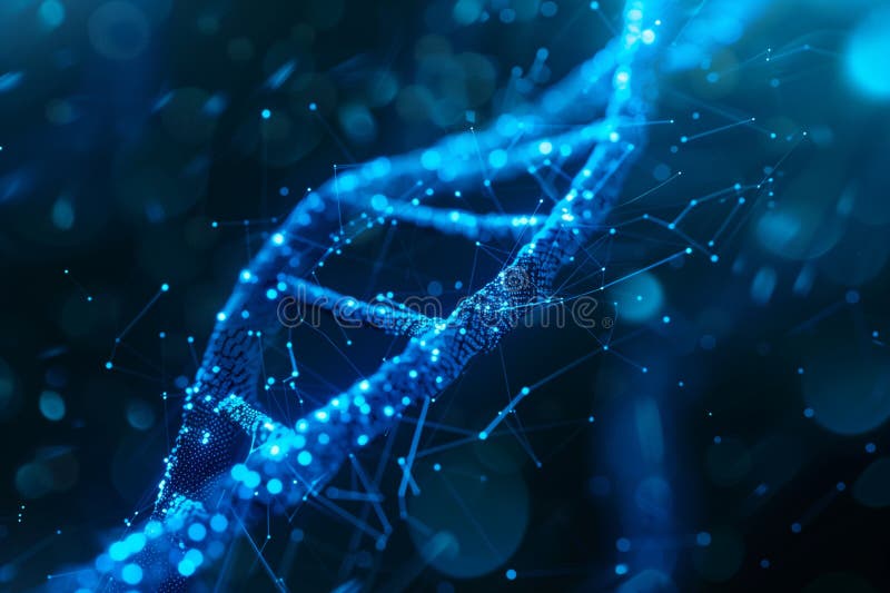 Digital DNA and Data Visualization Stock Illustration - Illustration of ...