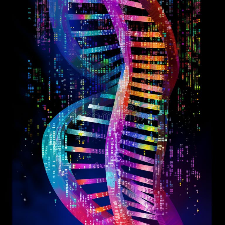 Digital DNA: a DNA Helix Made of Binary Code Stock Illustration - Illustration of viewers ...