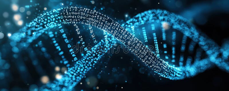 Digital DNA Helix with Binary Code Representing Genetic Data Stock Image - Image of data, cyber ...