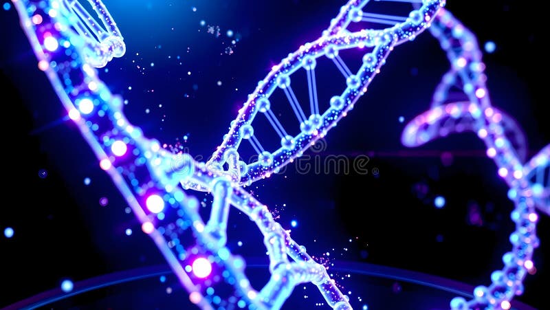 Digital DNA Helix for Biotechnology and Genetic Research Stock ...