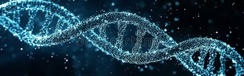 Digital DNA Model with Binary Code and Glowing Lights Stock ...